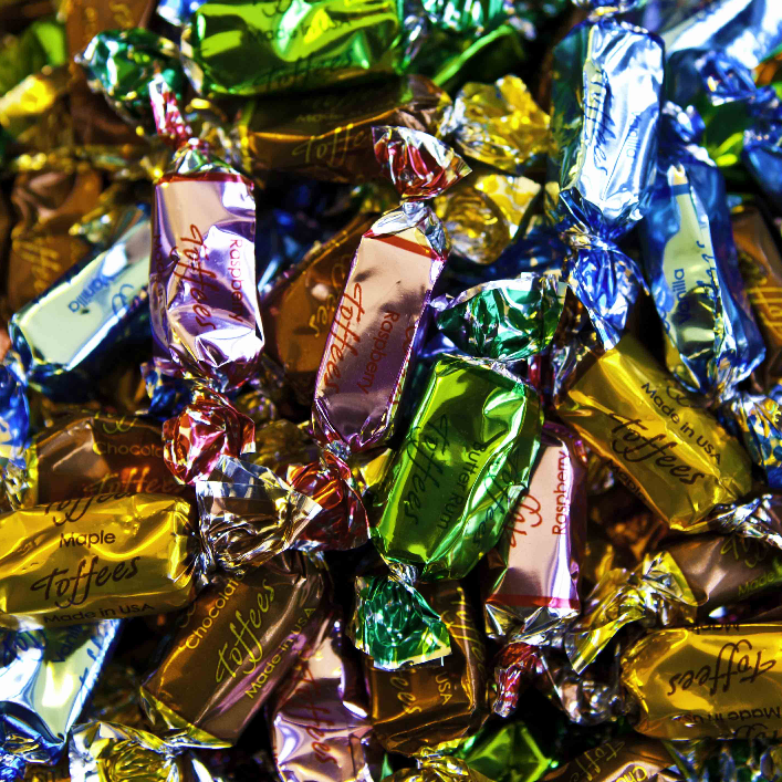 Assorted Toffees – Half Nuts